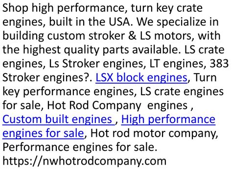 PPT LS Crate Engines PowerPoint Presentation Free Download ID 12642730