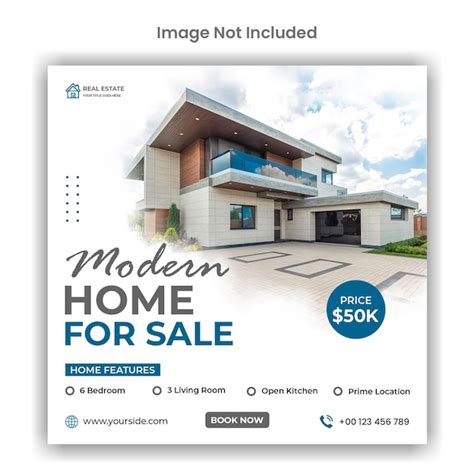 현대 주택 판매 소셜 미디어 또는 인스타그램 포스트 디자인 프리미엄 Psd 파일