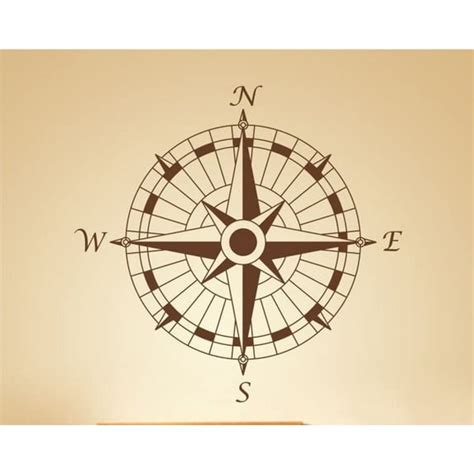 Compass Nautical Modern Design Compass Rose Decal Compass Wall Sticker