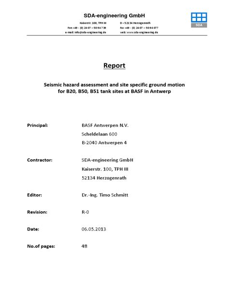 A 6111 Sda Report Basf Antwerpen R0 Pdf Spectral Density