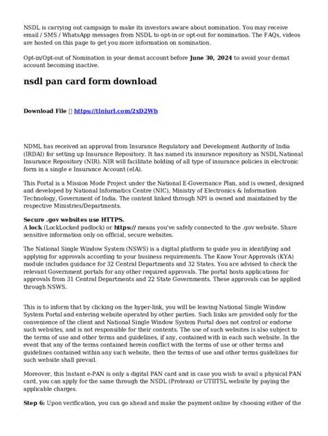 Fillable Online Nsdl Pan Card Form Download Fax Email Print Pdffiller