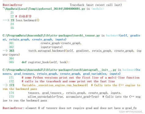 Element 0 Of Tensors Does Not Require Grad And Does Not Have A Gradfn Csdn博客