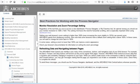 Using Archibus Help