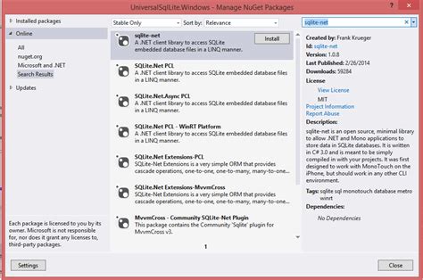 Using Sqlite As Local Database With Universal Apps I Love C