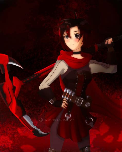 RWBY Ruby Rose Digital Fan Art Print Etsy