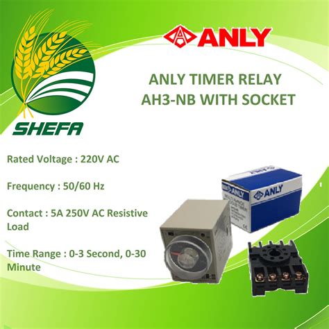 Anly Ah3 Nb Industrial Timer Relay With Socket 3s 30m 220vac 1 Set Shopee Philippines