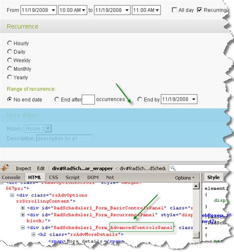 Telerik Web Forms Scheduler Customizing The Advanced Form Handling