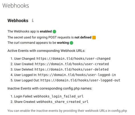 Nextcloud Webhooks App