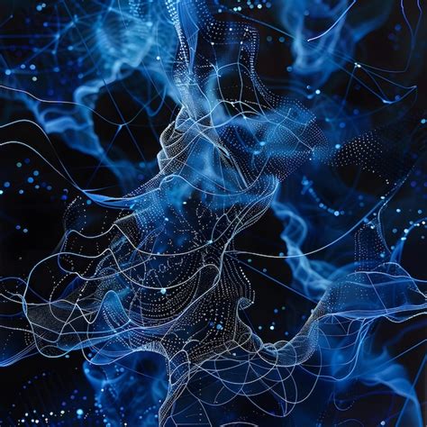 Dynamic Blue Abstract Waveform Background Premium Ai Generated Image