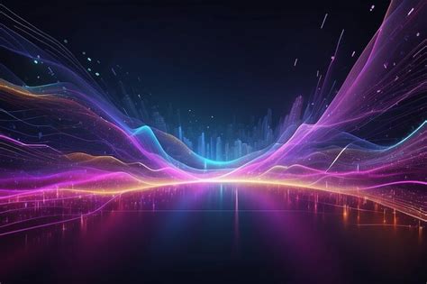 Premium Photo Digital Data Flow Vector Background Big Data Technology