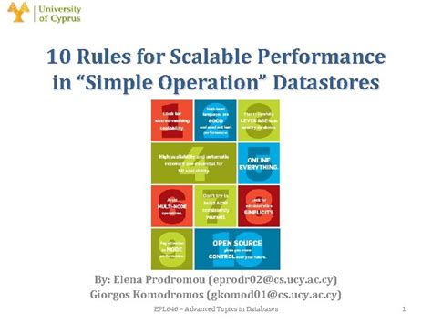 10 Rules For Scalable Performance In Simple Operation