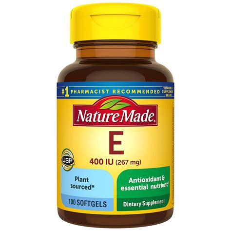 Nature Made Vitamin E 267 Mg 400 Iu D Alpha Softgels Walgreens