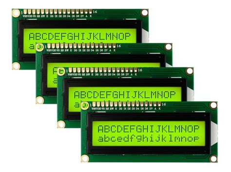 Kit 4x Display De Lcd 16x02 Fundo Verde Pic Atmel Arduino