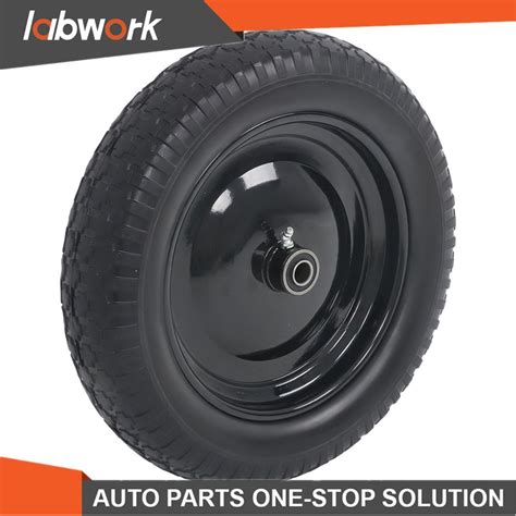 Labwork Flat Free Tire And Wheel 145x4 8 2 Pack Solid Wheelbarrow Hand