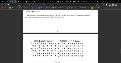 Solved Determine The Stable Matchings Resulting From The Chegg