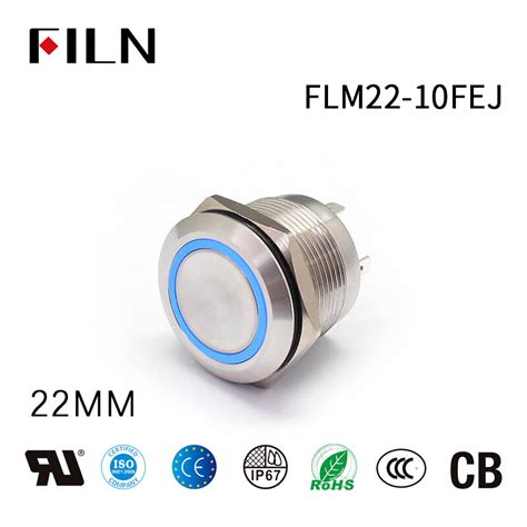 MM VAC Switch Button Pin A Blue Push Button Switch