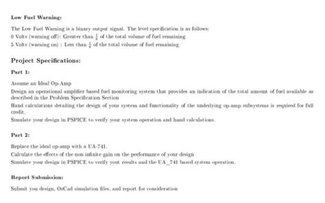 Solved Problem Specification Sor Follower 1 Fuel Cont