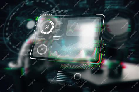 Premium Photo Hacker At Desktop Using Computers On Abstract Glowing Business Hologram