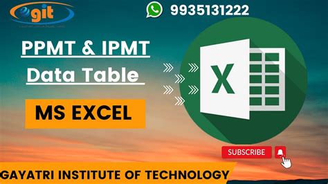ppmt and ipmt data table in ms excel git education youtube
