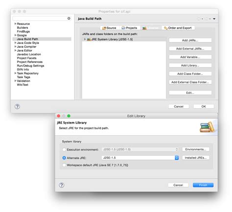java build path specifies execution environment j2se 1 5 there are