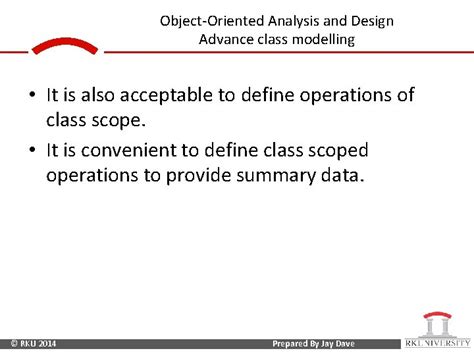 Objectoriented Analysis And Design Advance Class Modelling Introduction