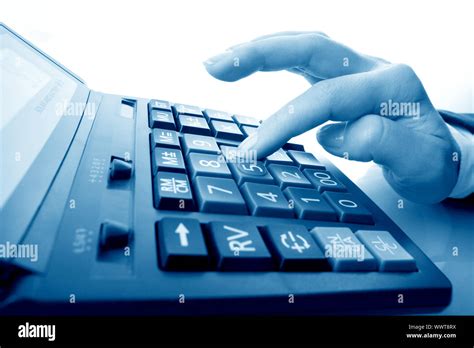 Girl Hand Calculate On White Background Stock Photo Alamy