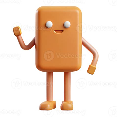 Magnificent Abstract Upright Rectangle Character With Thin Arms And