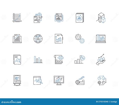 Metrics Criteria Line Icons Collection Measurable Quantitative