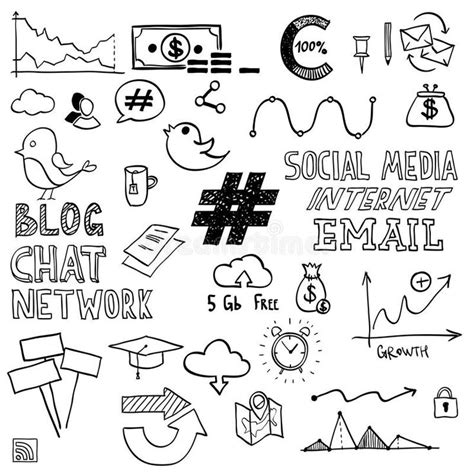 Hand Draw Doodle Sketch Mind Map Blank Flow Chart Stock Vector