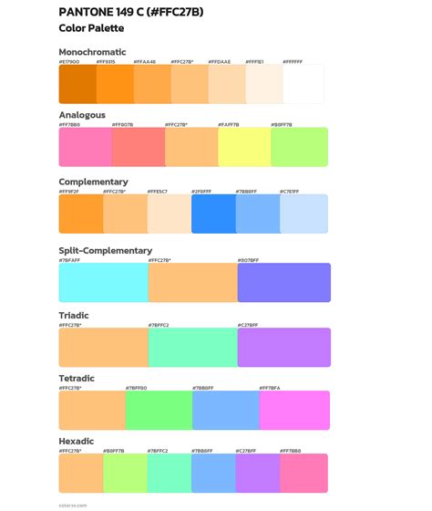 Pantone 149 C Color Palettes