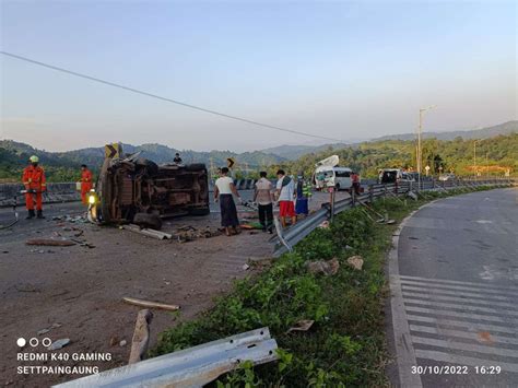 အာရှလမ်း၌ ယာဉ်တိုက်မှု ဖြစ်ပွားခဲ့ရာ ၇ ဦးသေဆုံးပြီး ၁၄ ဦး ဒဏ်ရာရရှိ