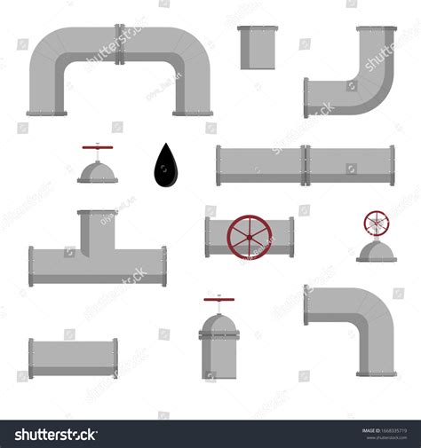 Vector Set Pipelines Elements Oil Gas Stock Vector Royalty Free 1668335719 Shutterstock