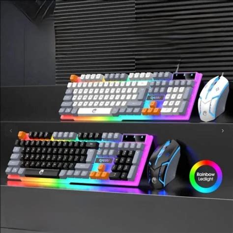 Wired Gaming Keyboard And Mouse Set With 104 Led Keys Fujigamer