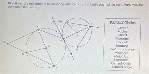 Directions Use The Diagram Below Along With The Bank To Classify Each Circle Part Parts Geometry