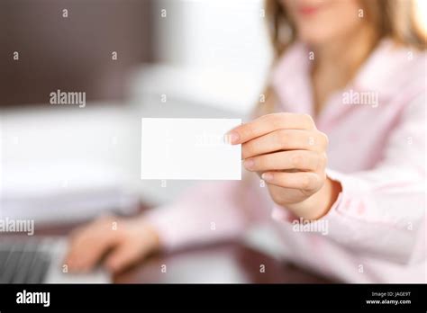 Business Woman Giving Visit Card Stock Photo Alamy