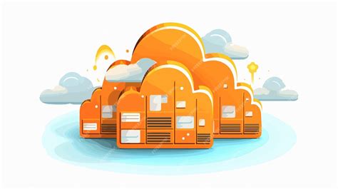Cloud Computing Server With Arrow Download Cartoon Illustration Premium Ai Generated Vector