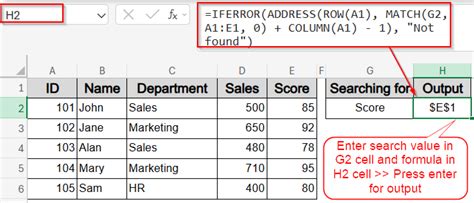 How To Return The Cell Address Of A Match In Excel Excel Insider