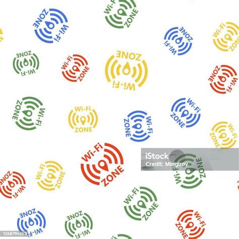 컬러 Wifi 무선 인터넷 네트워크 기호 아이콘 흰색 배경에 원활한 패턴을 격리 벡터 가능성에 대한 스톡 벡터 아트 및 기타 이미지 가능성 개념 노랑 Istock