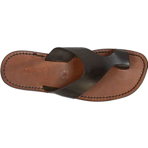 Brown Leather Thong Sandals For Men Handmade In Italy Leather Artisans
