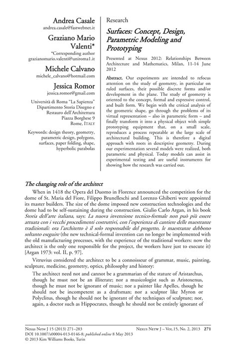 Pdf Surfaces Concept Design Parametric Modeling And Prototyping