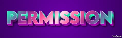 permission text effect and logo design word
