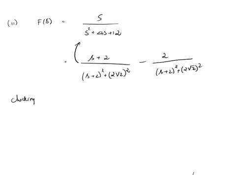 solved find the inverse laplace transform of the following functions
