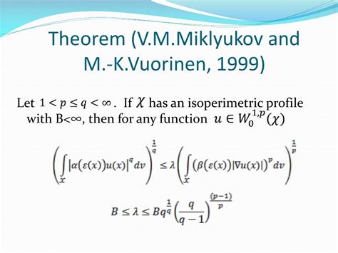 Ppt Isoperimetric Characteristics Of Domains And Variational Inequalities Of Mathematical