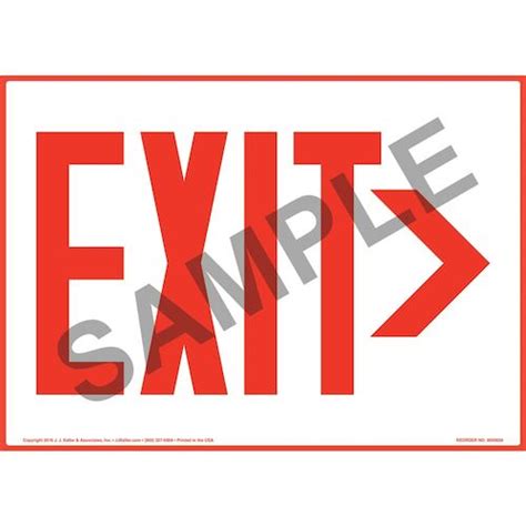 Directional Exit Sign With Arrow Pointing Top Left METAL Aluminum Composite Retail Services