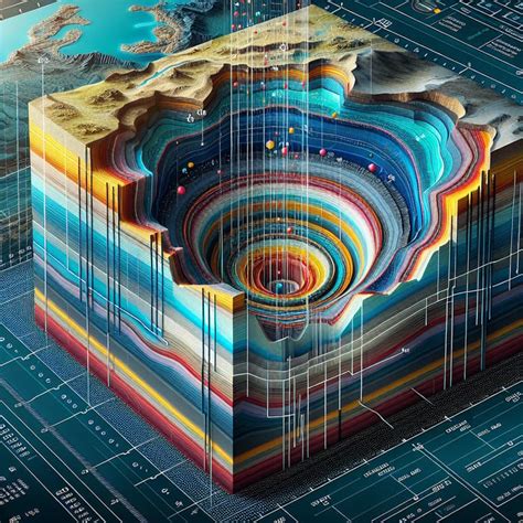 Drill Hole Data Visualization Topographical Overlay Ai Art Generator