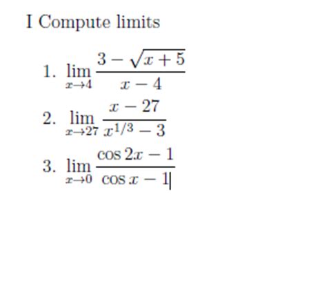 Solved Compute Limits Chegg