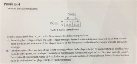 problem 4 consider the following game player 2 d c