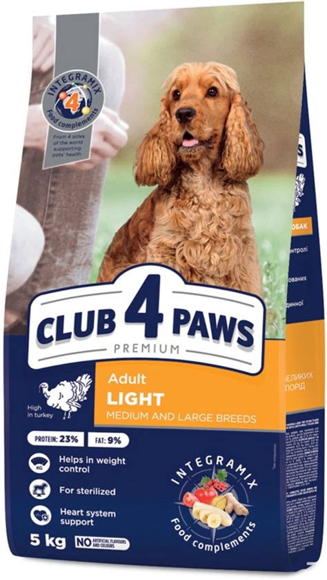 Сухой корм для взрослых собак средних и крупных пород Club 4 Paws Премиум Adult Light Контроль
