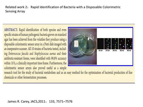 Ppt Related Work 1 ： A Colorimetric Sensor Array For Odour