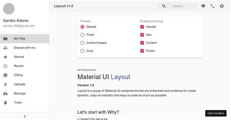 Material Ui Layout Examples Codesandbox